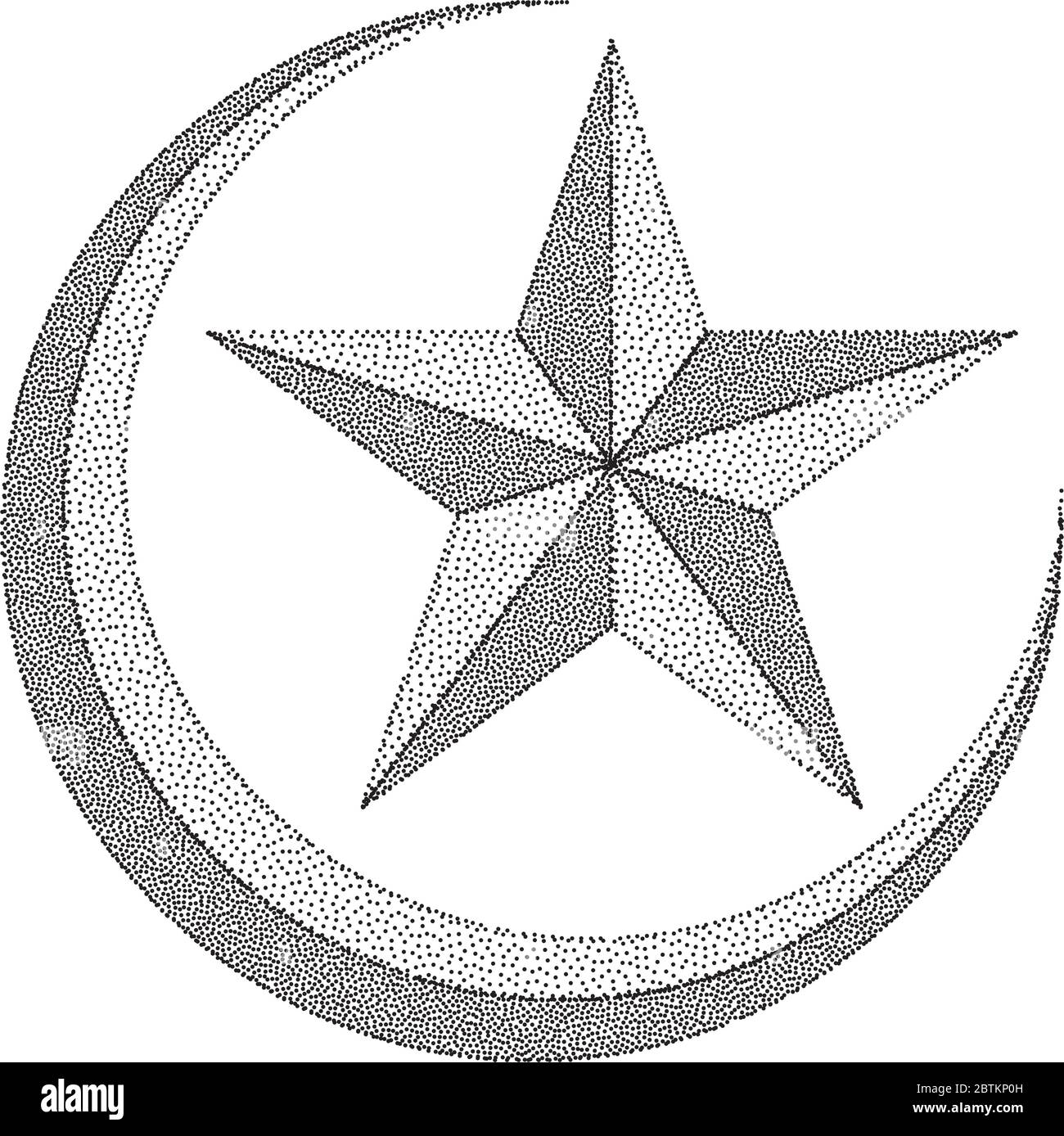 Moon Star Stipple Effect Vector Illustration Stock Vector Image & Art ...