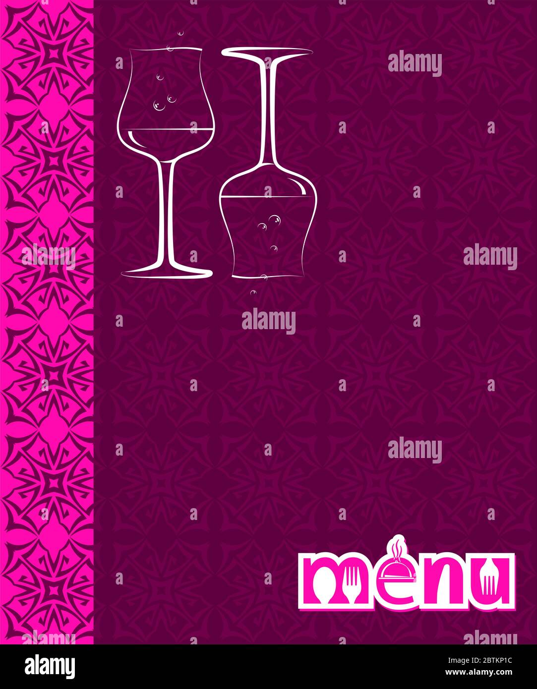 Wine Menu Card Design Template Vector Illustration Stock Vector Image ...