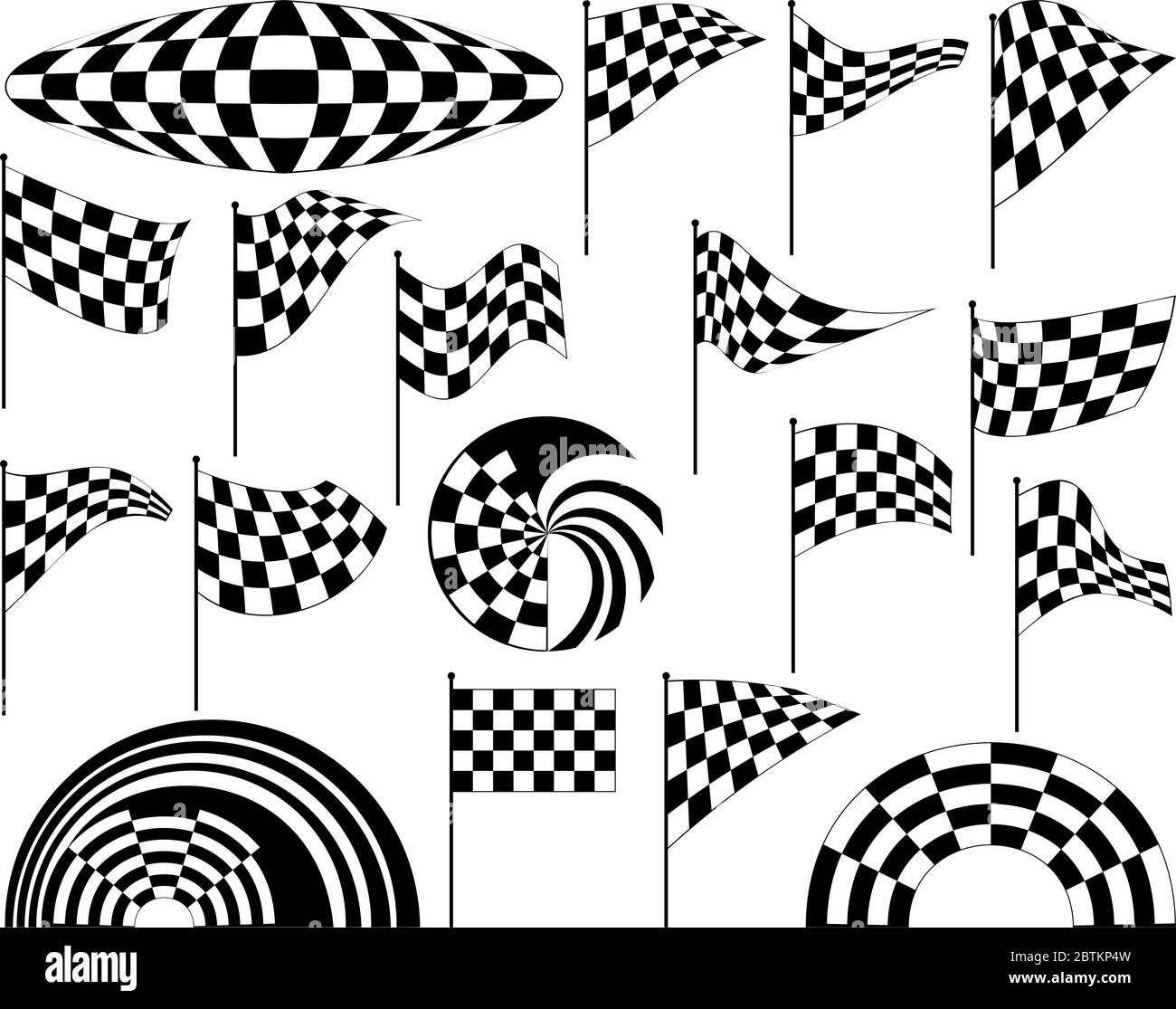 Race Flag Set Various Designs, Vinyl Ready Vector Illustration Stock ...