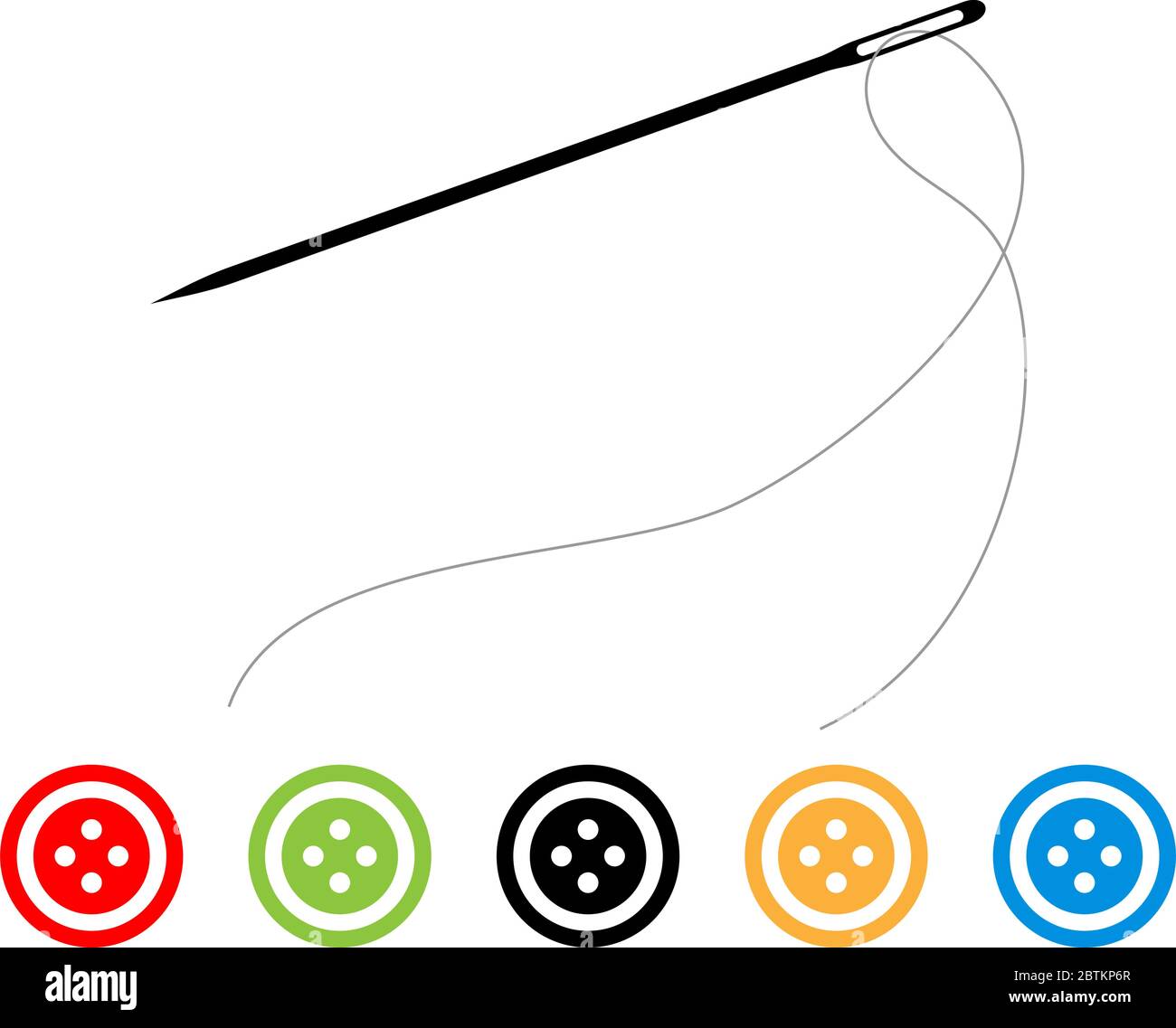 Sewing Needle Button Symbol Vector Illustration Stock Vector Image ...