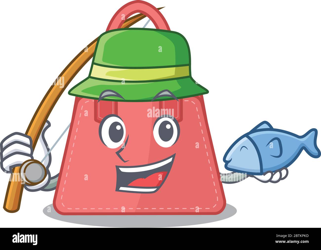 Cartoon design style of women handbag goes to fishing Stock Vector ...