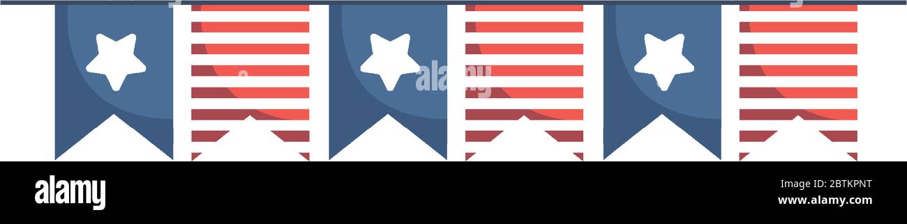 Usa banner pennant design, United states independence day and national ...