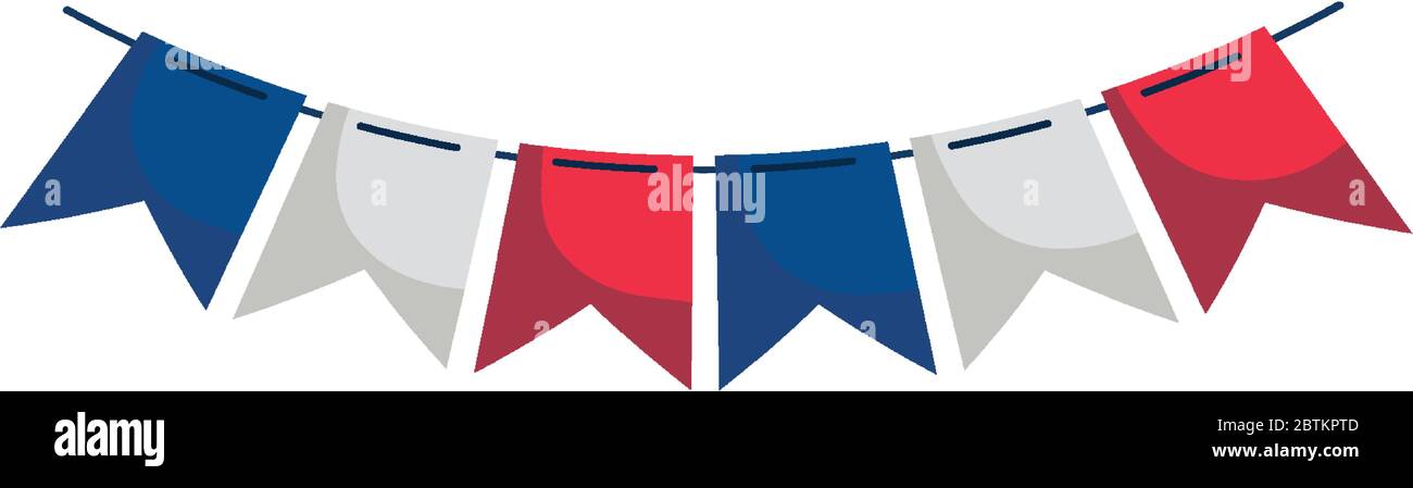 Blue white and red banner pennant design, Party celebration and ...