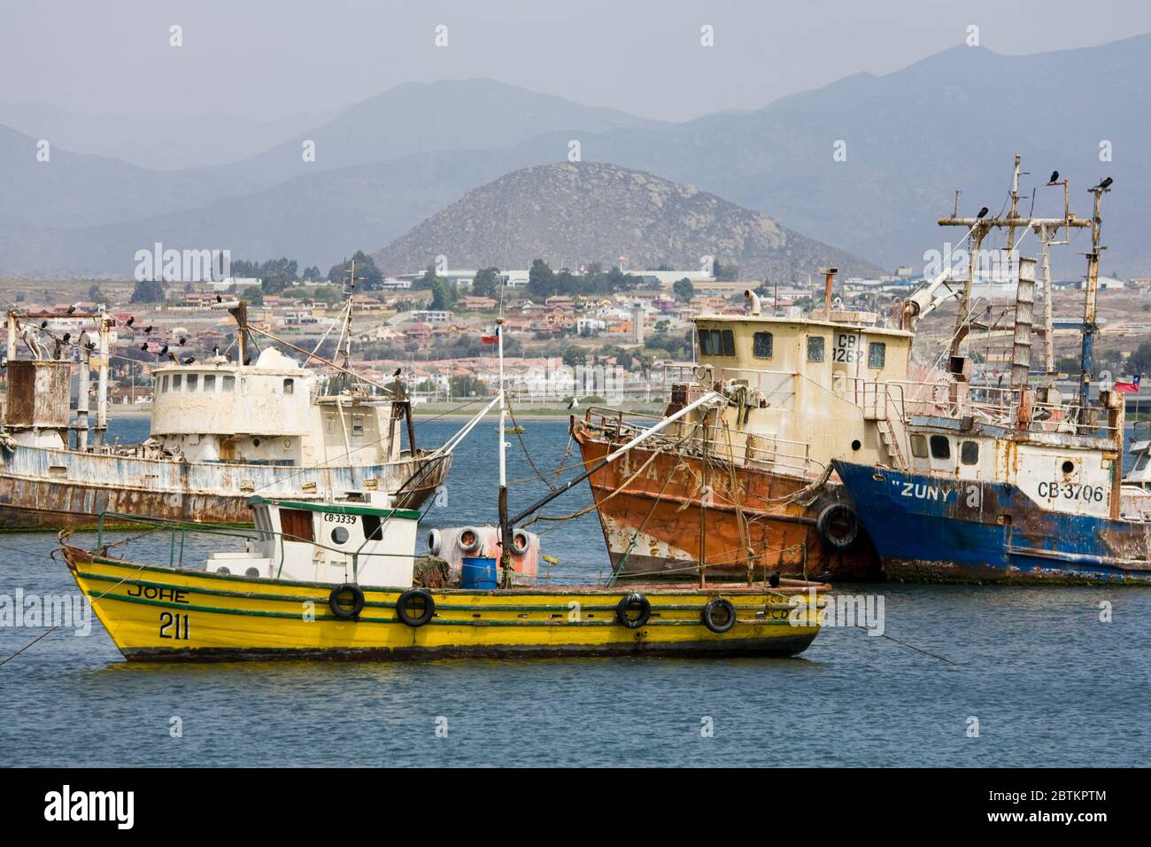 Fishing boats in Coquimbo Port, Norte Chico Region, Chile, South ...