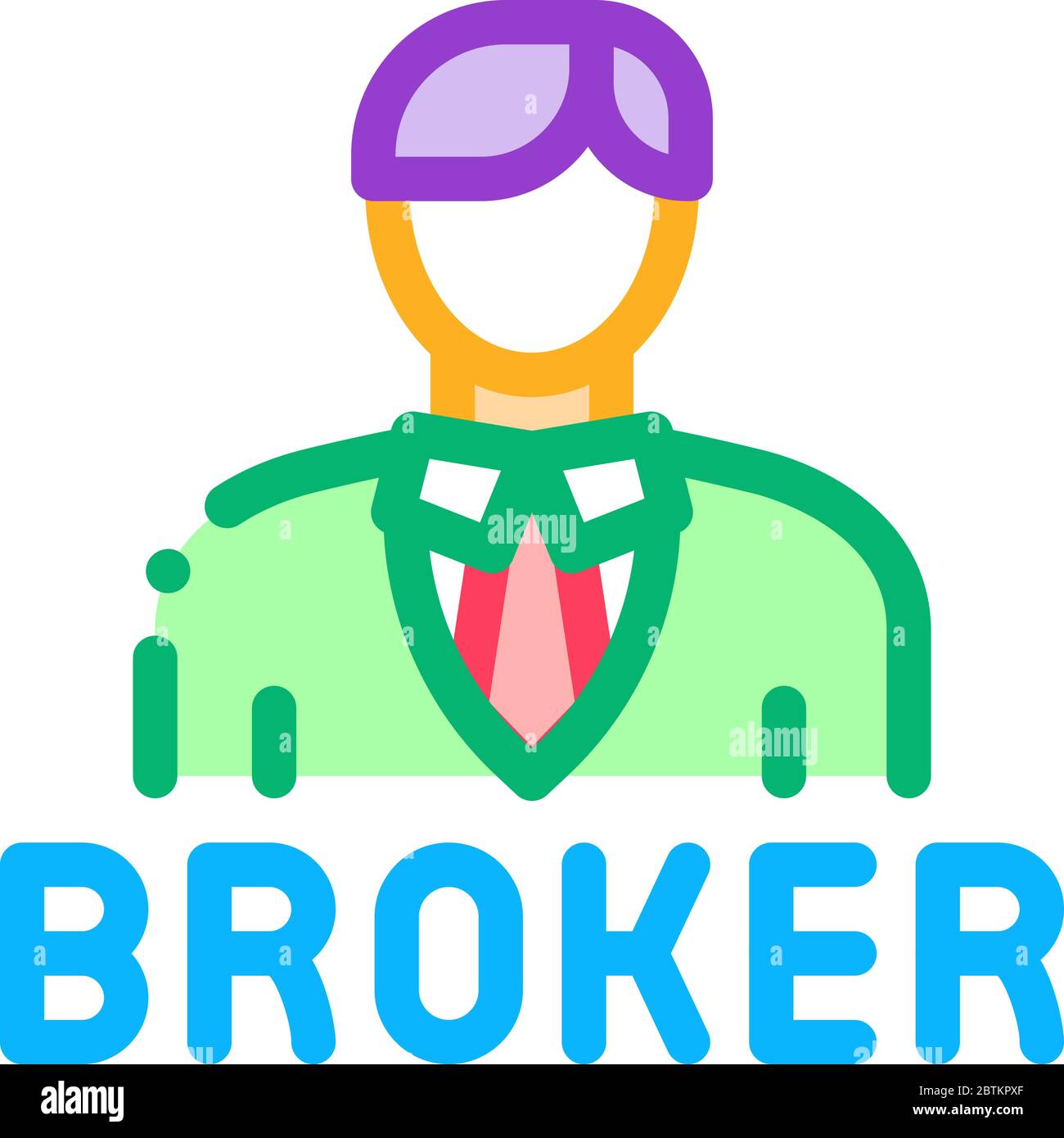broker man icon vector outline illustration Stock Vector Image & Art ...