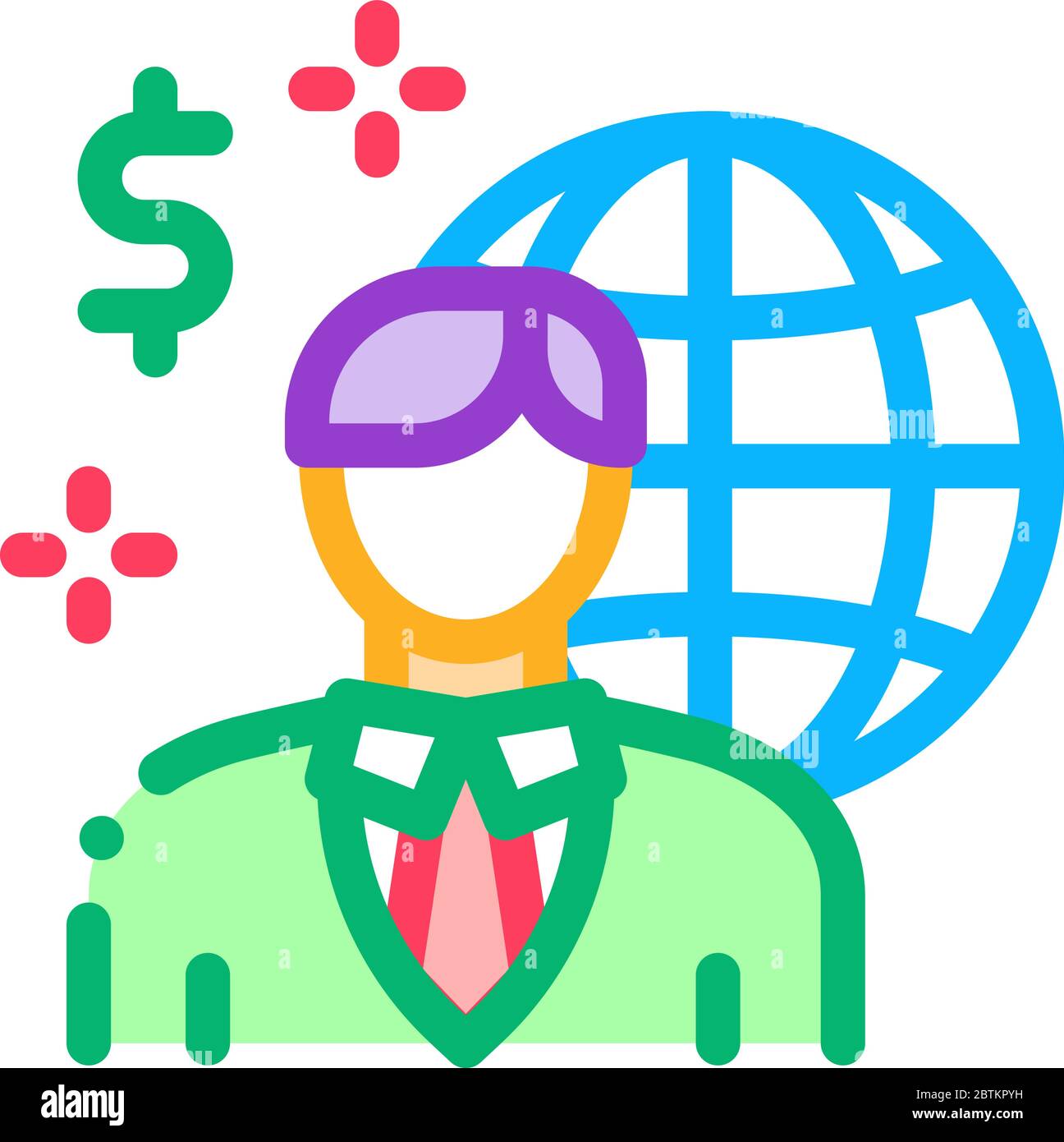 global profession representative realtor icon vector outline ...
