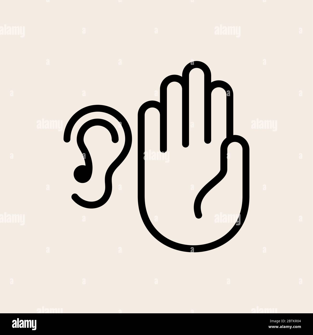 Ear Listen Hand Icon Vector Illustration Stock Vector Image & Art - Alamy