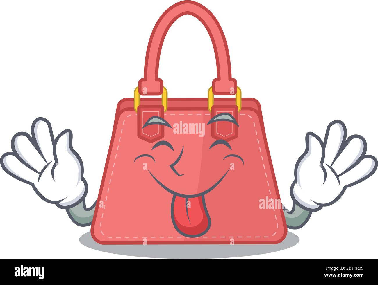 Funny women handbag cartoon design with tongue out face Stock Vector ...