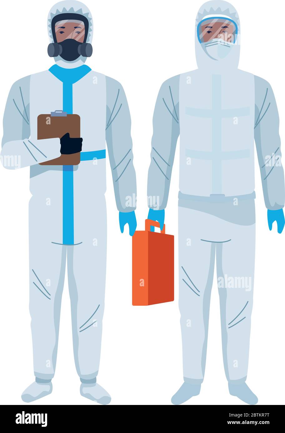 workers wearing biosafety suits characters Stock Vector Image & Art - Alamy