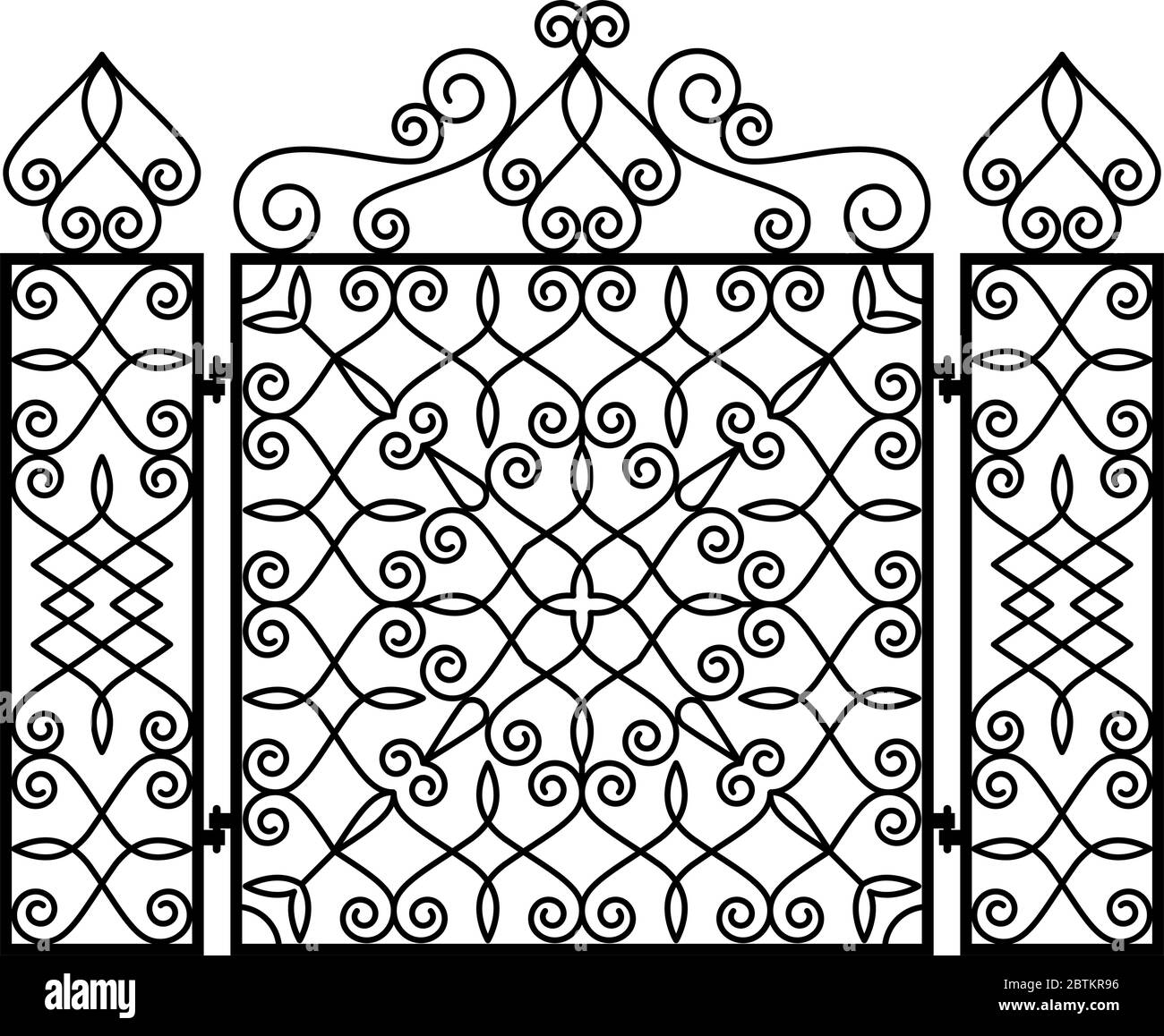 Wrought Iron Fireplace Screen Vector Illustration Stock Vector Image ...