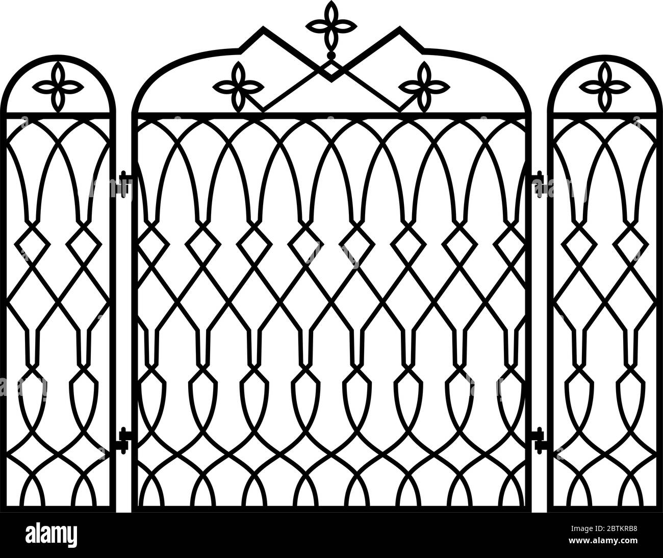 Wrought Iron Fireplace Screen Vector Illustration Stock Vector Image ...