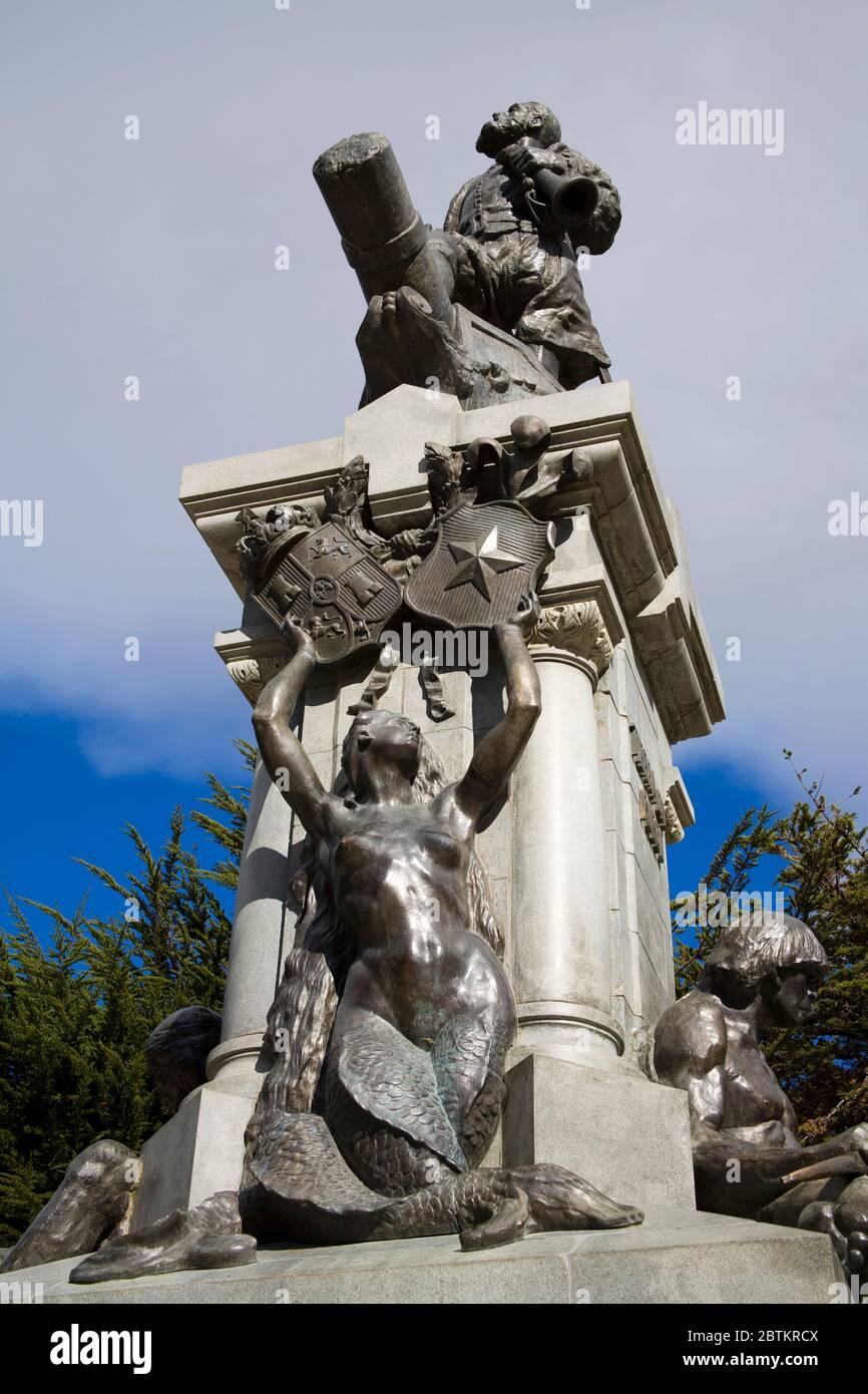 Admiral Ferdinand Magellan Monument in Plaza de Armas, Punta Arenas ...