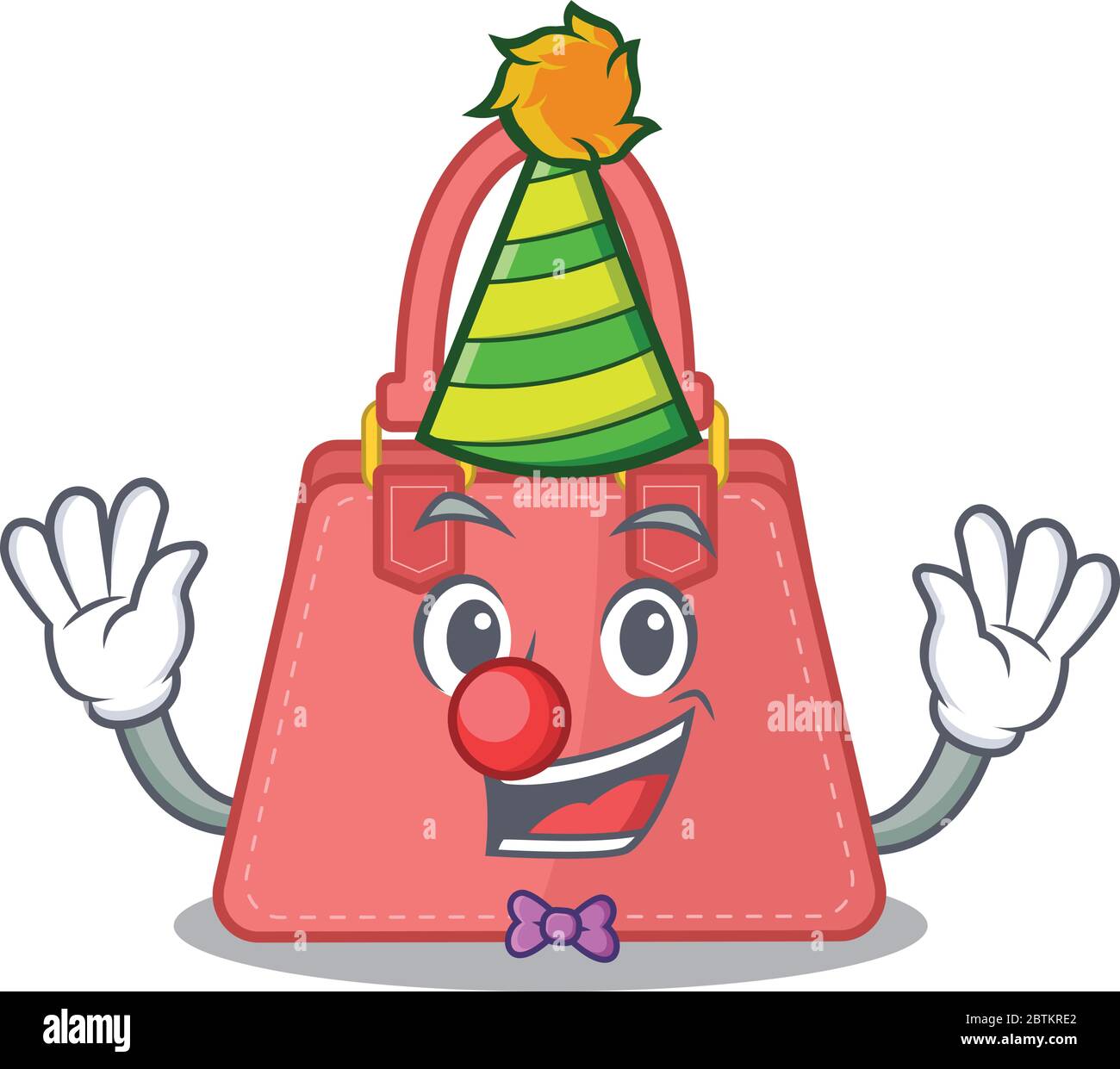 smiley clown women handbag cartoon character design concept Stock ...