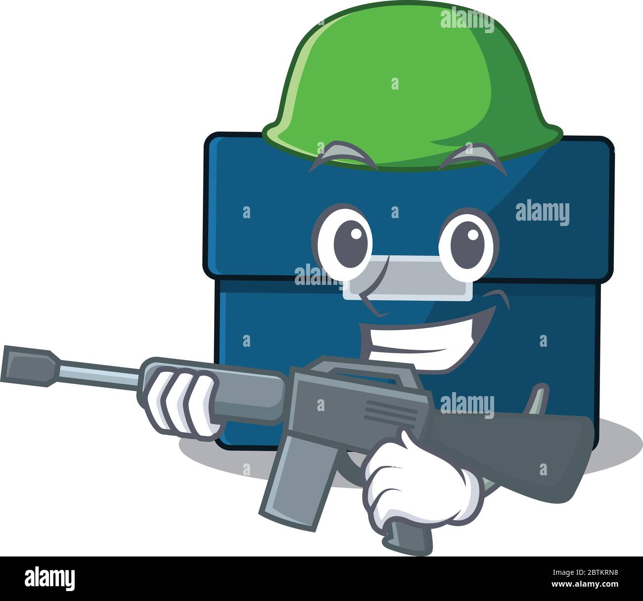 A cartoon picture of Army business suitcase holding machine gun Stock ...