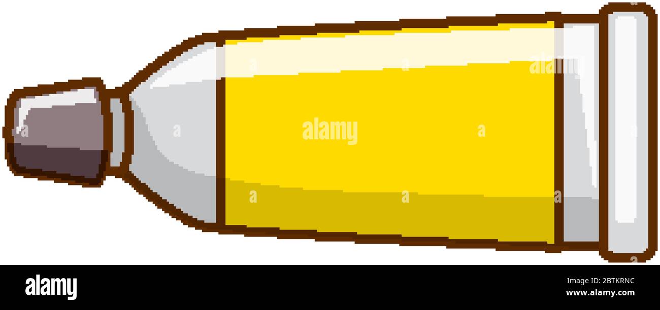 Yellow watercolor in tube on white background illustration Stock Vector ...