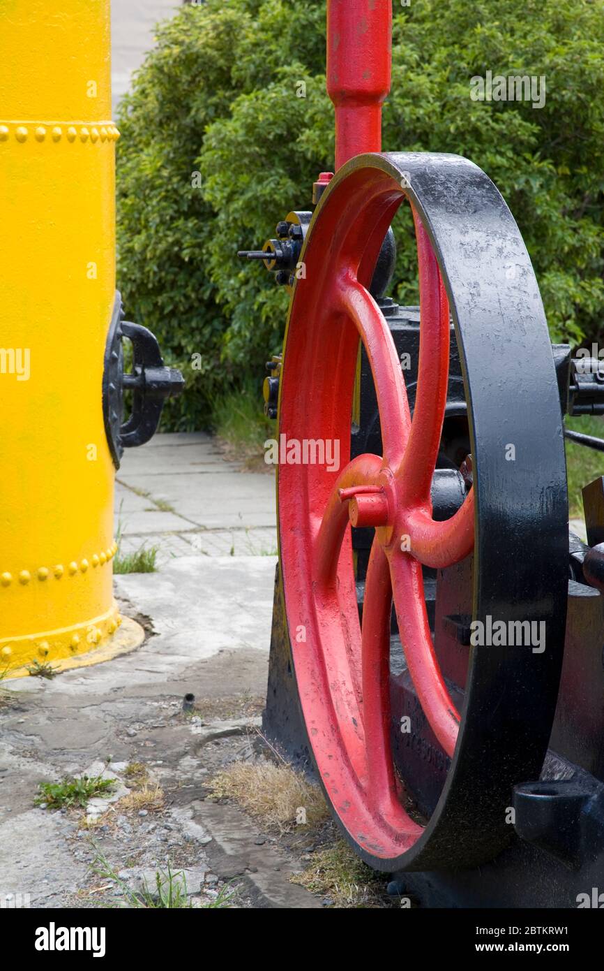 Old Steam Engine on Avenue Colon in Punta Arenas City, Magallanes ...
