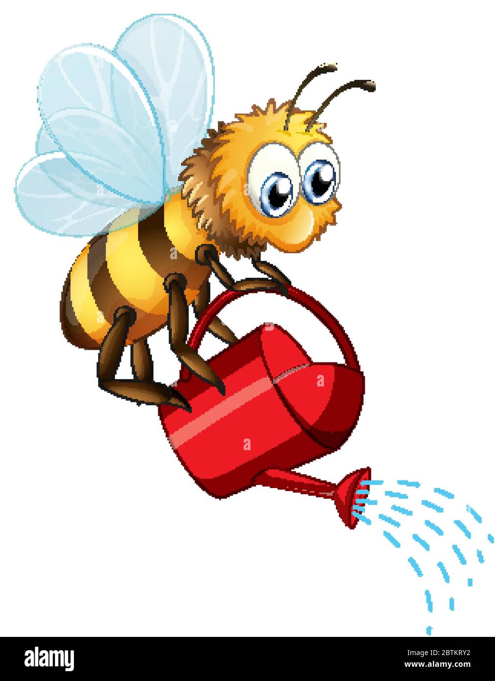 Bee watering on white background illustration Stock Vector Image & Art ...