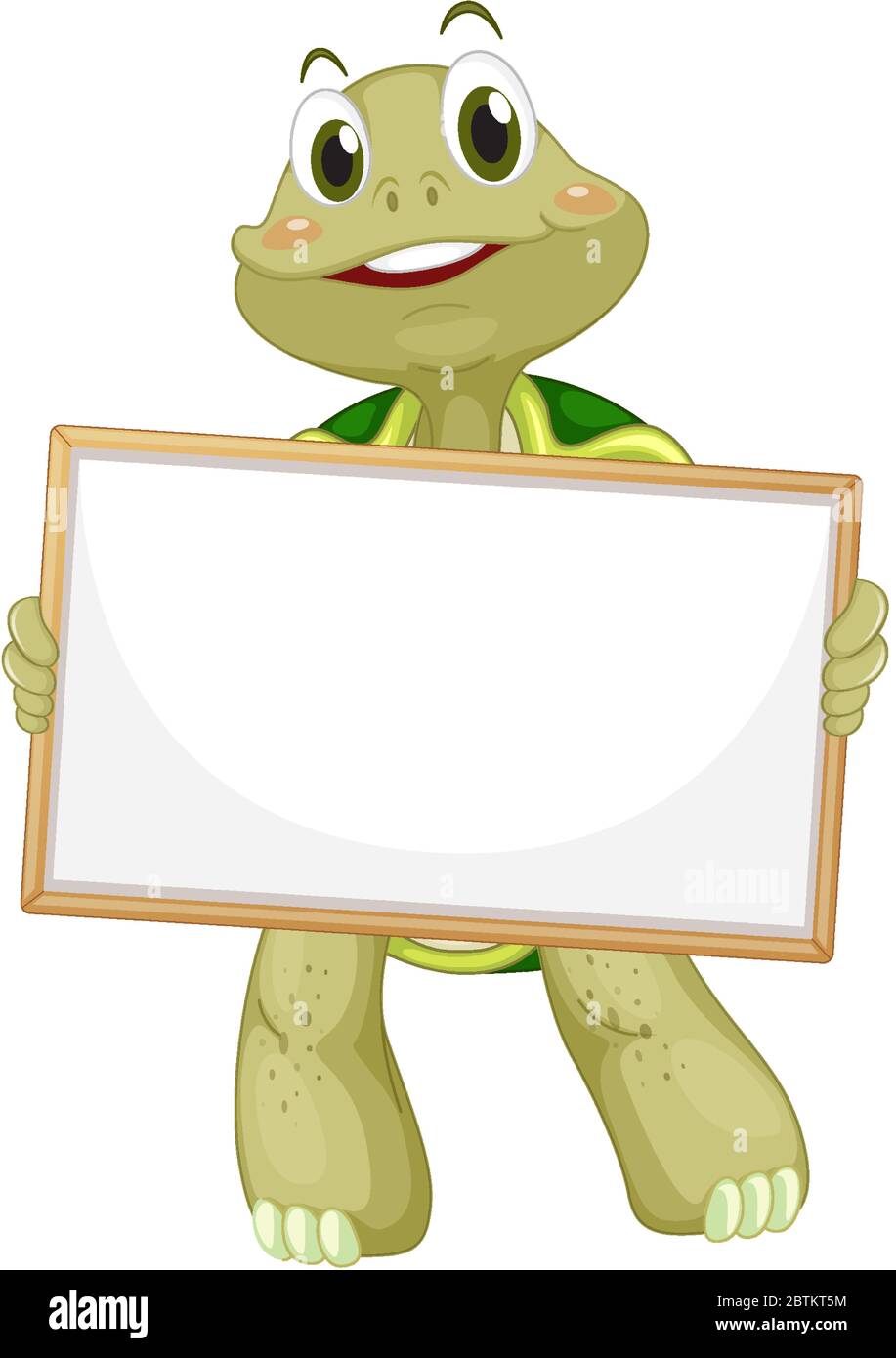 Blank sign template with turtle on white background illustration Stock ...