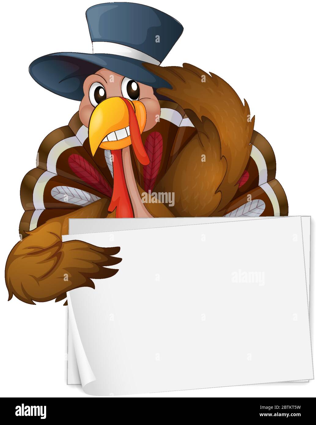 Blank sign template with wild turkey on white background illustration ...