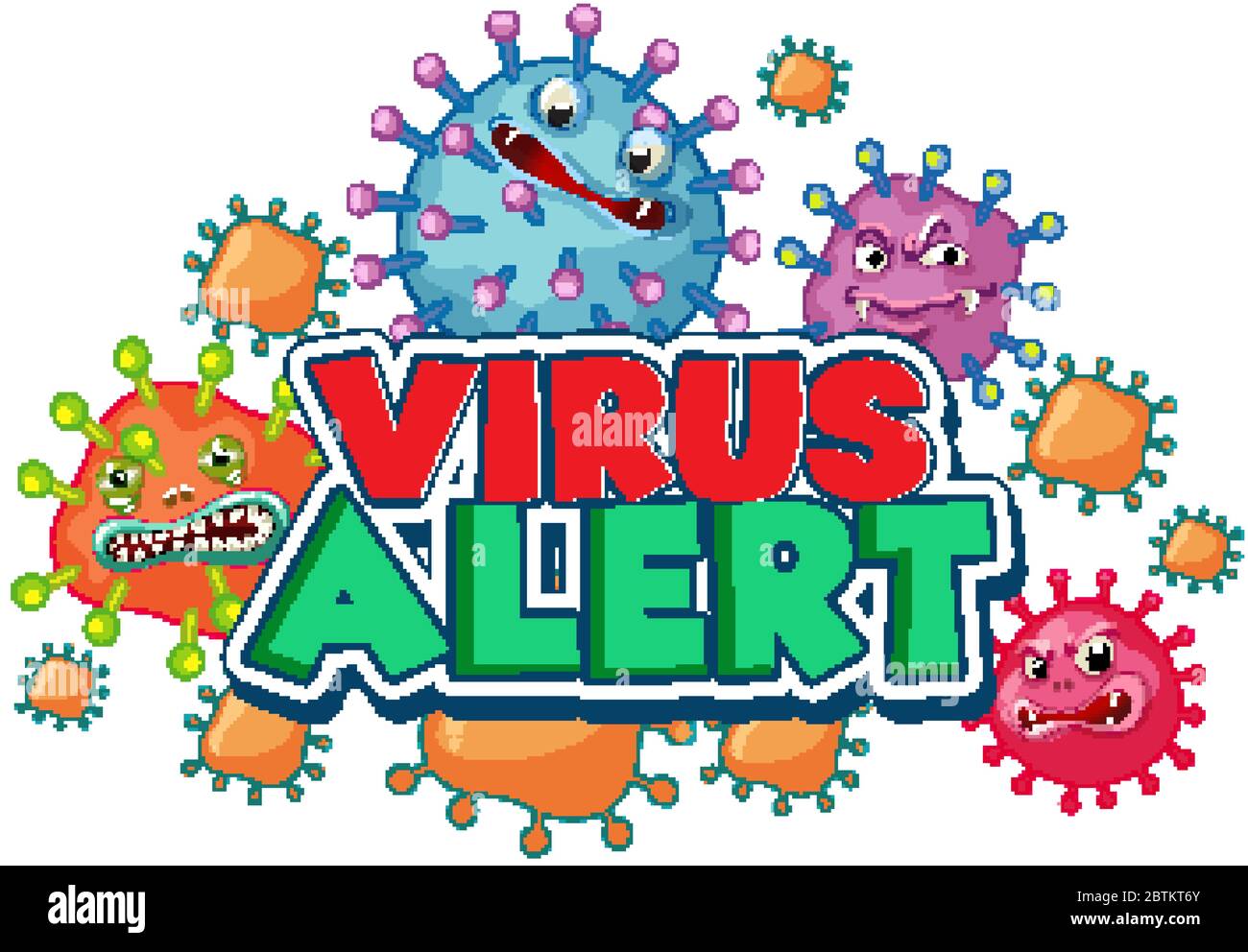 Coronavirus poster design for word virus alert with many virus cells ...