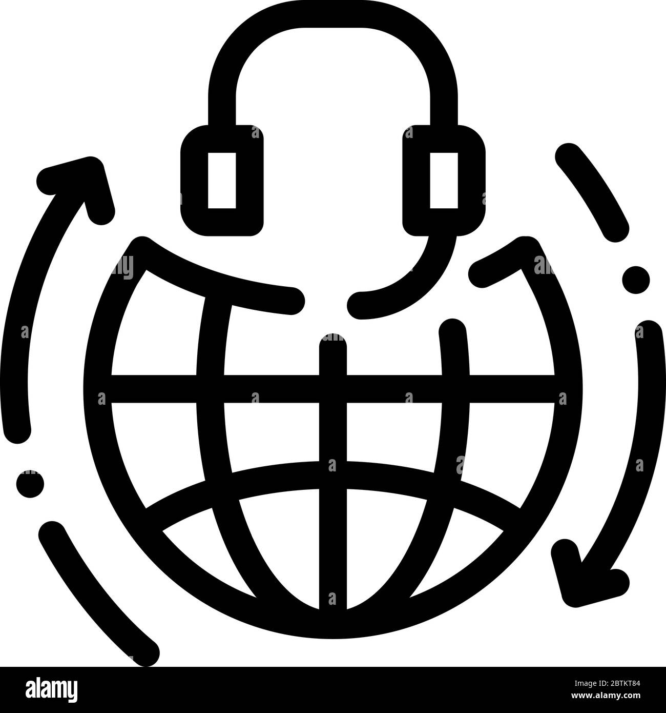 global help desk hotline icon vector outline illustration Stock Vector ...