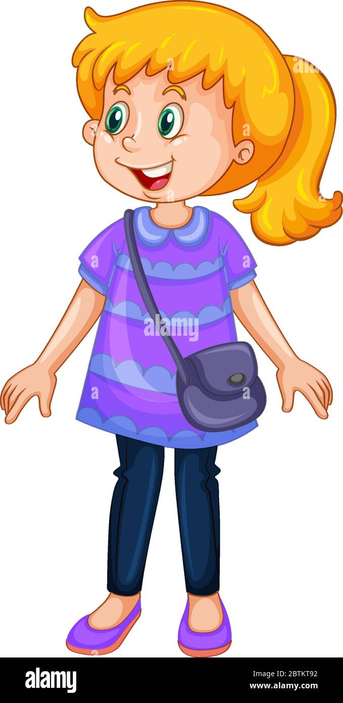 A happy girl cartoon character illustration Stock Vector Image & Art ...