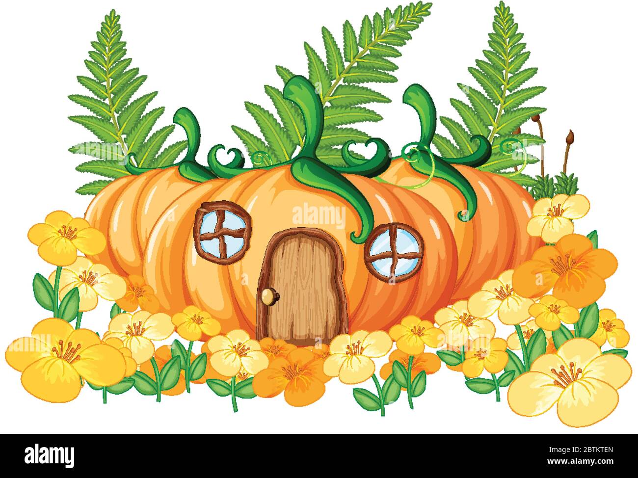 Isolated fantasy pumpkin house illustration Stock Vector Image & Art ...