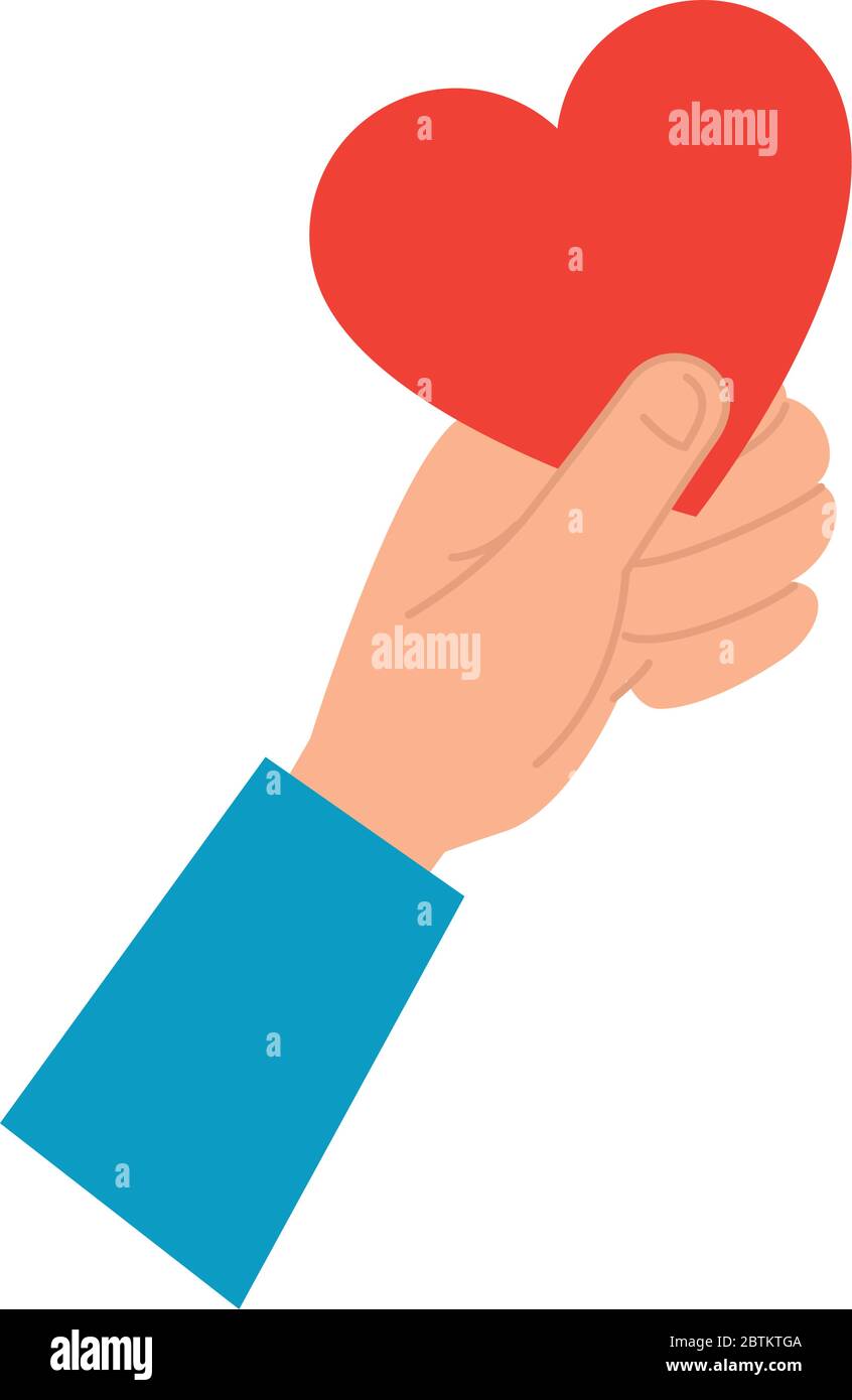 hand giving love symbol, hand holding heart shape Stock Vector Image ...