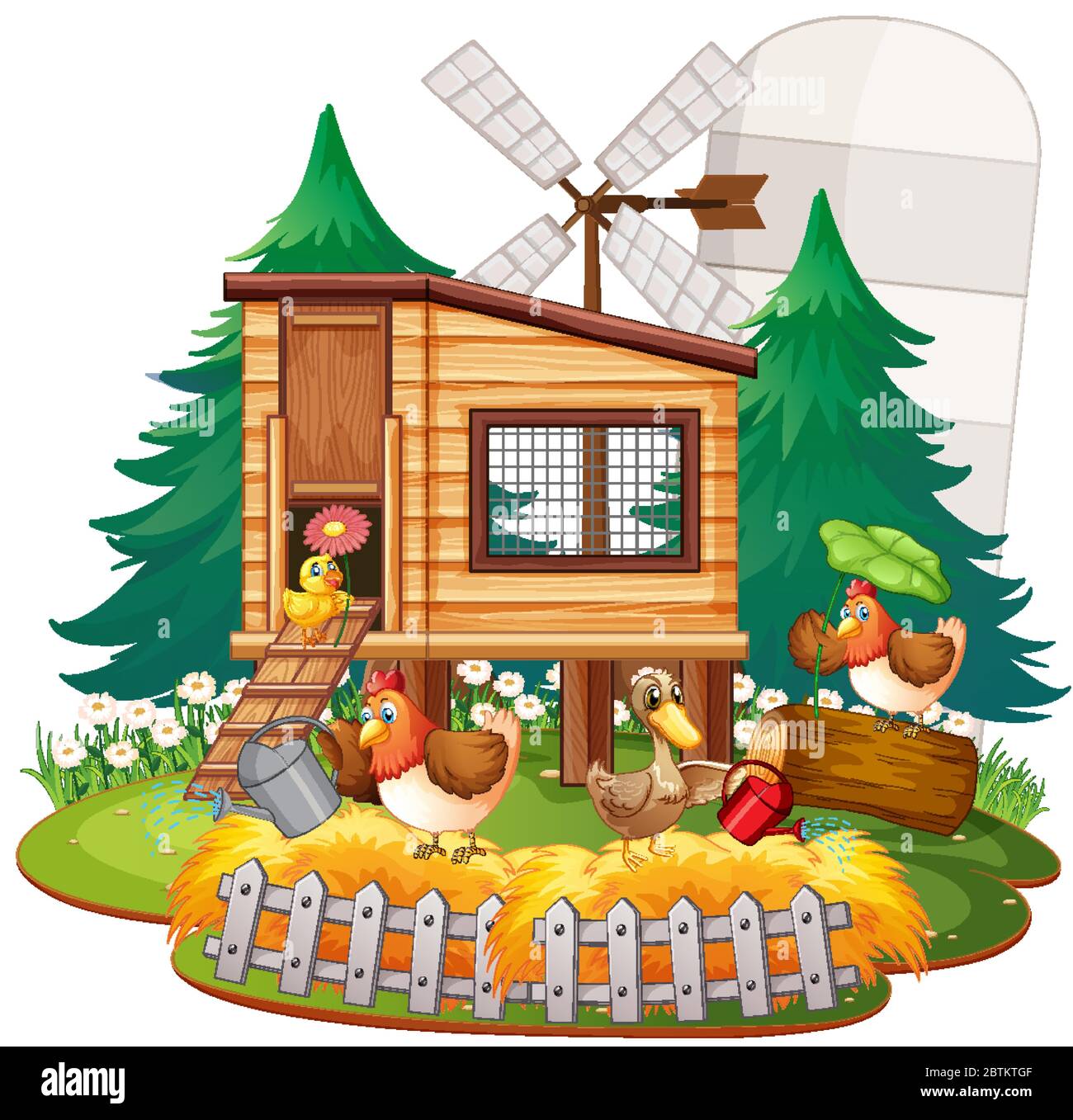 Farm theme background with farm animals illustration Stock Vector Image ...