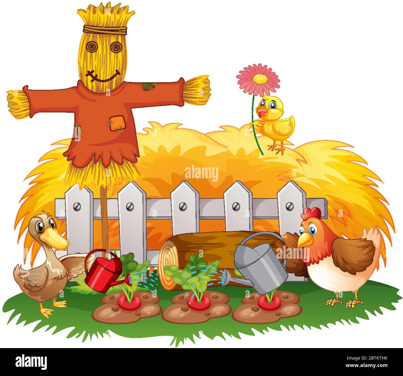 Farm theme background with farm animals illustration Stock Vector Image ...
