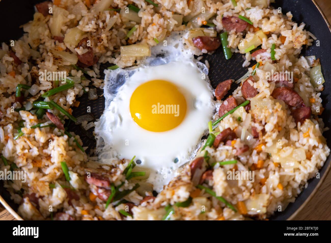 Korean style Fired rice with Egg sunny side up egg Stock Photo - Alamy