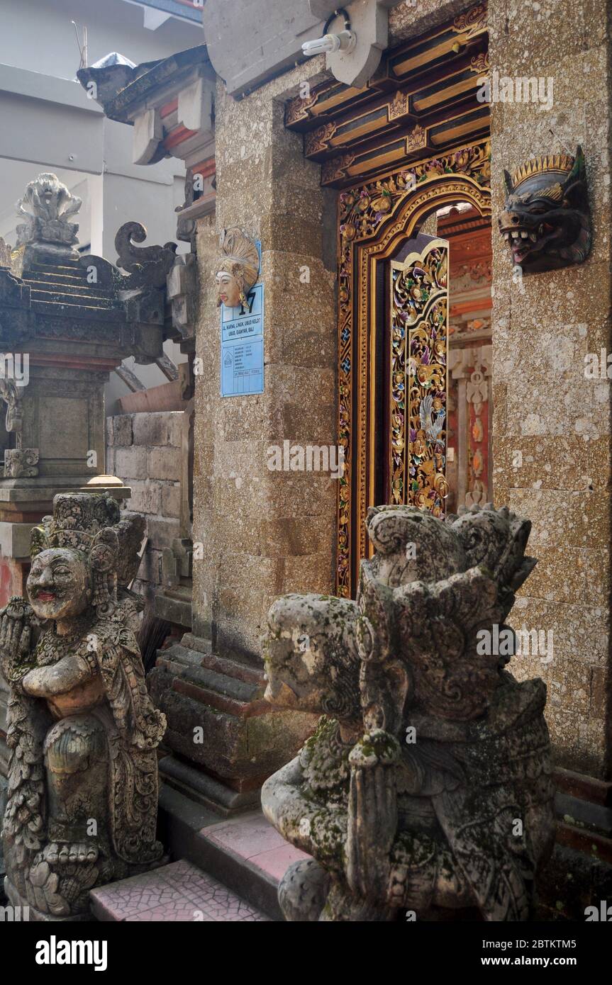 BALI, INDONESIA - MARCH 22 : Sculpture and carved deity angel god of ...