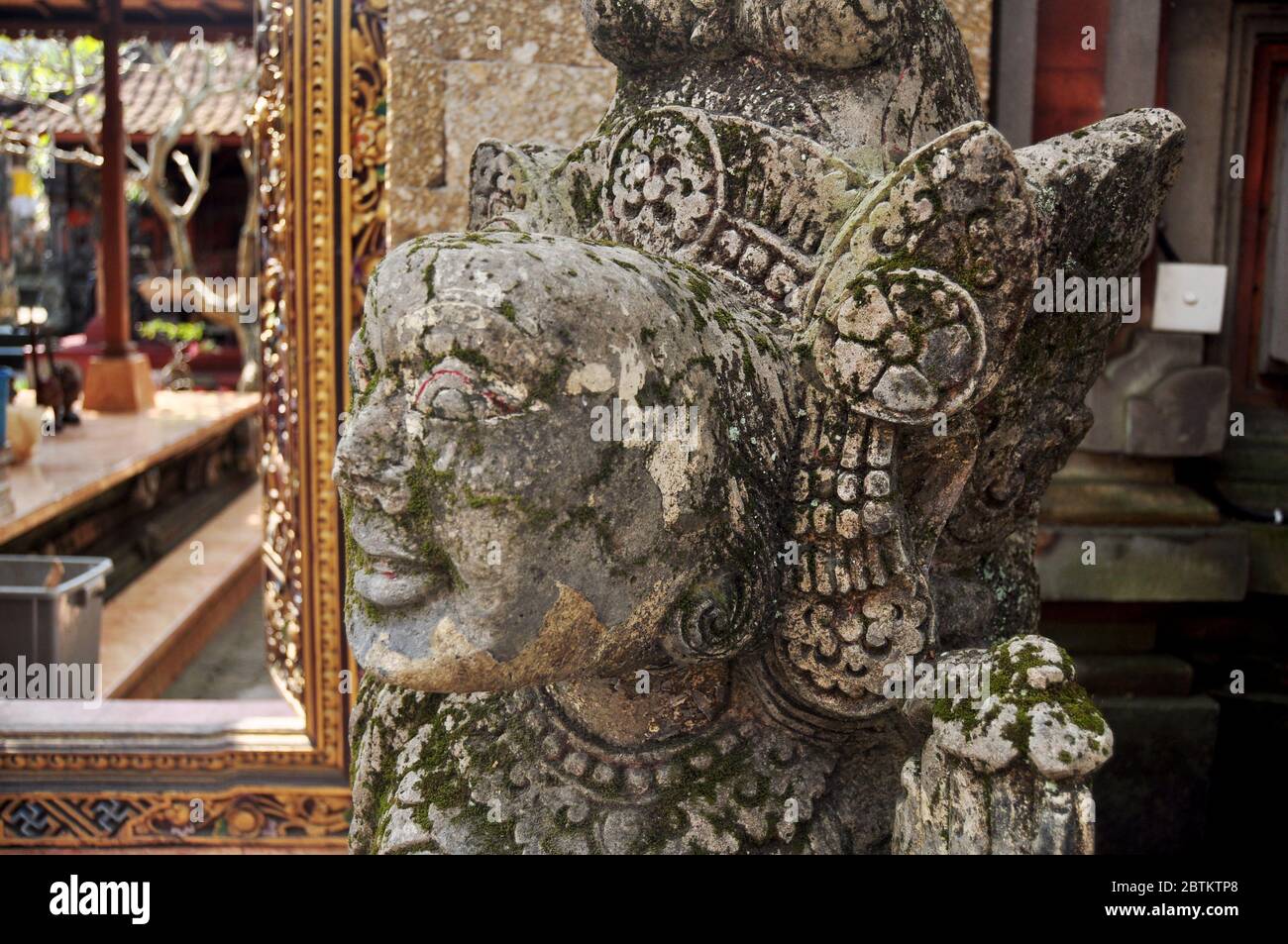 Sculpture and carved antique deity angel god of hindu statue balinese ...