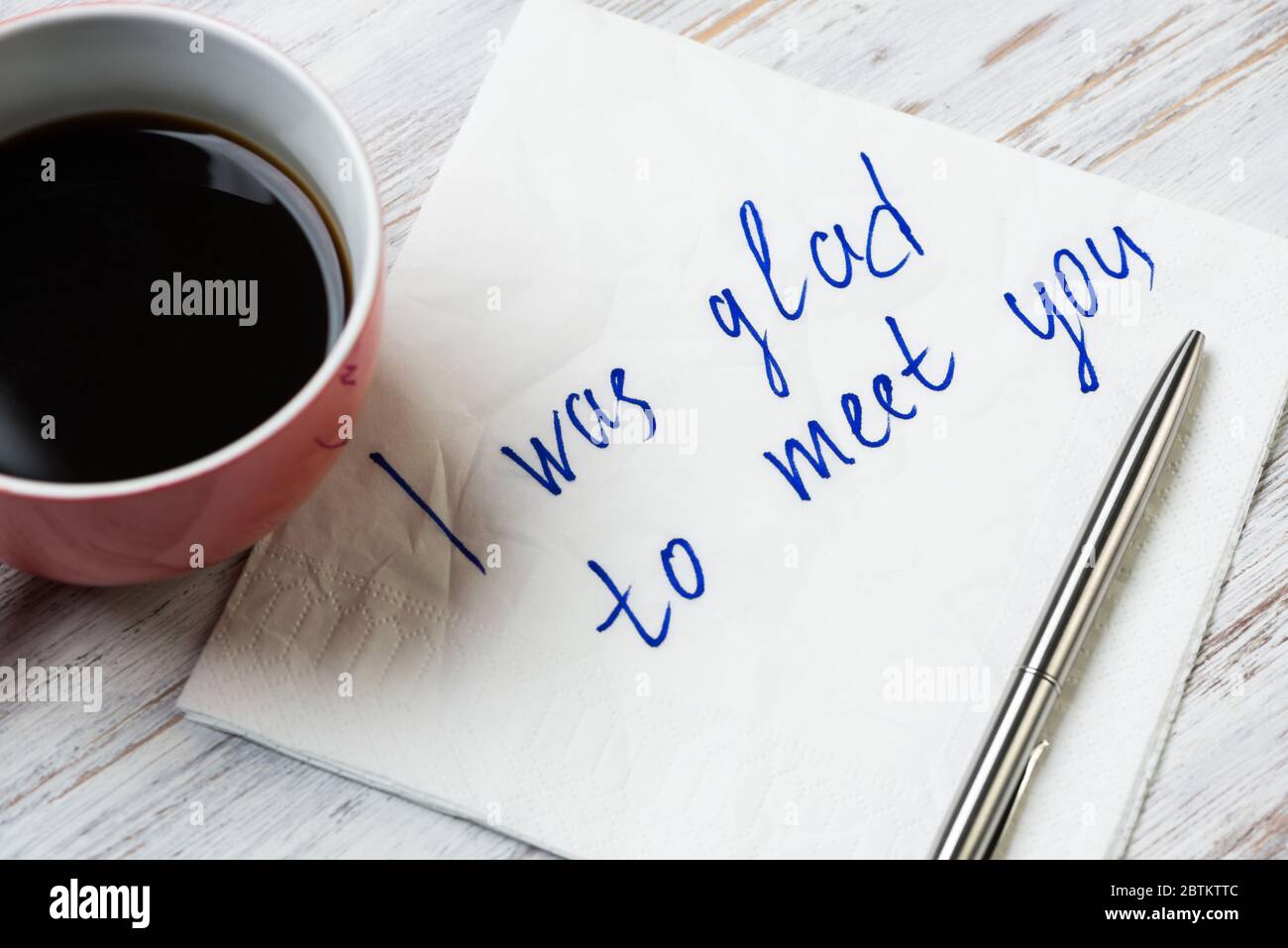 Romantic message written on napkin Stock Photo - Alamy