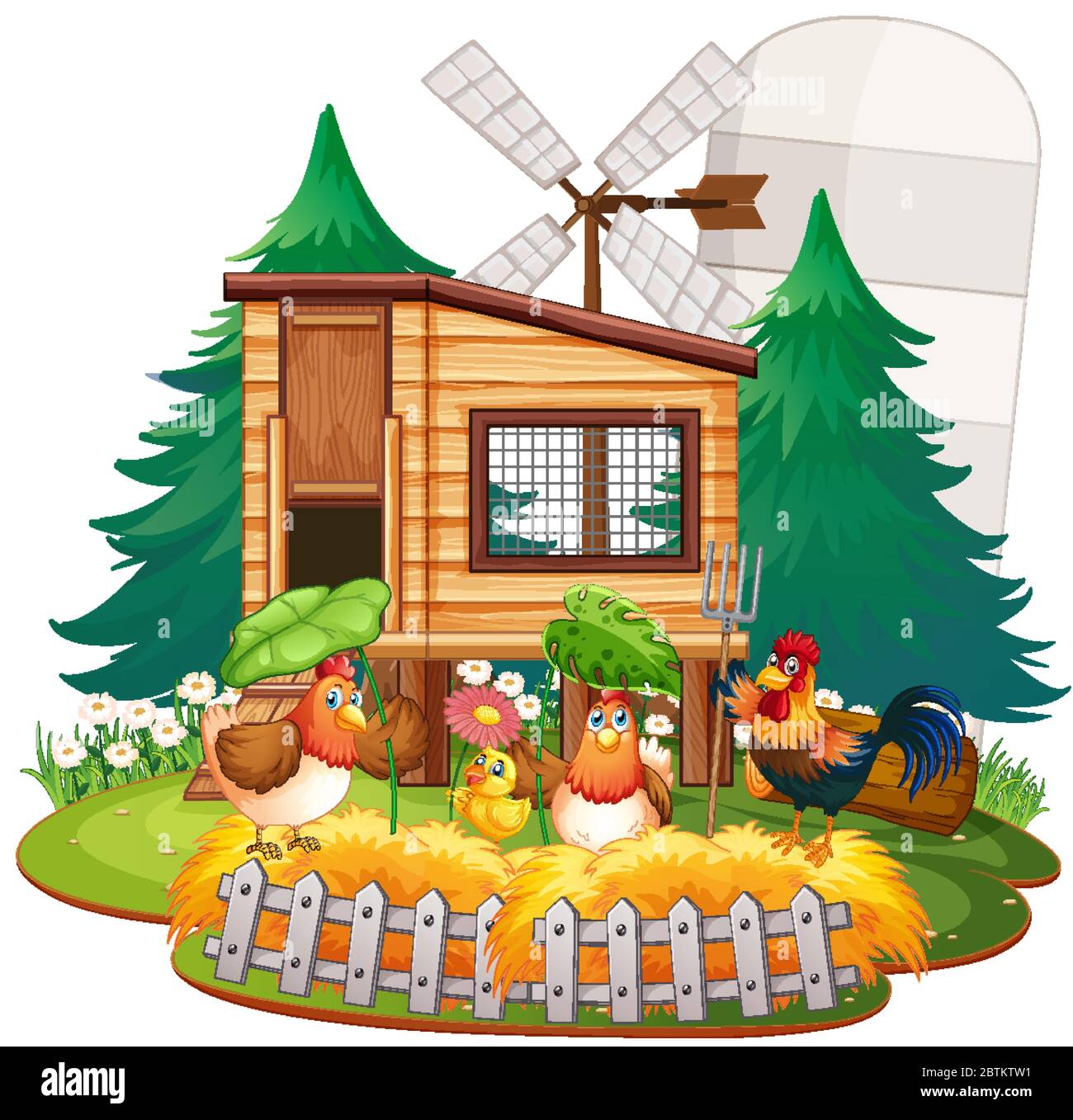 Farm theme background with farm animals illustration Stock Vector Image ...