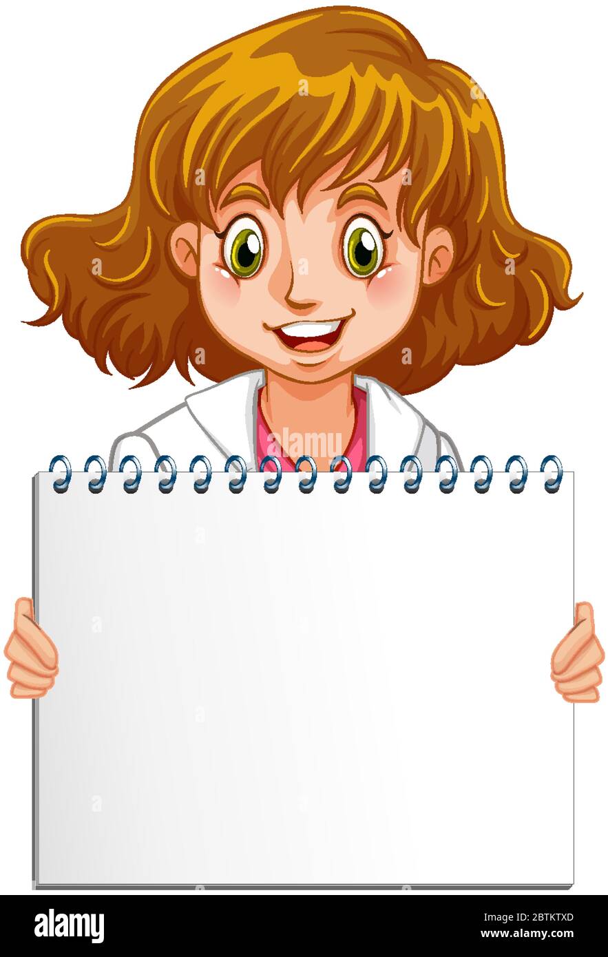 Blank sign template with happy doctor on white background illustration ...