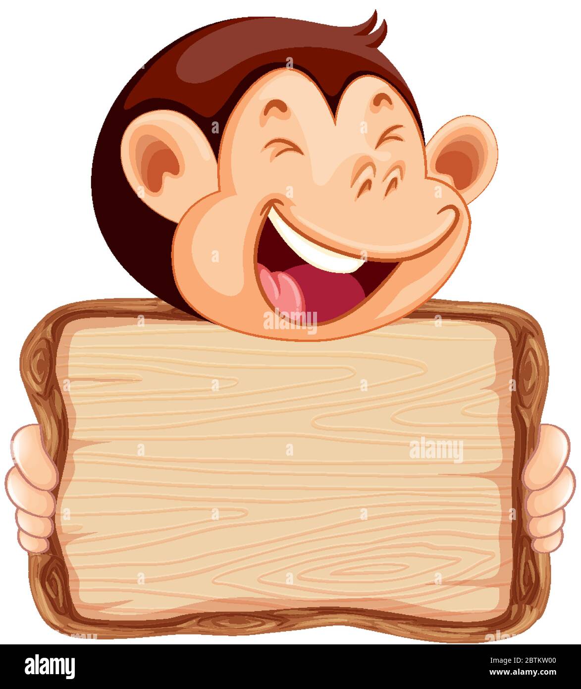 Board template with cute monkey on white background illustration Stock ...