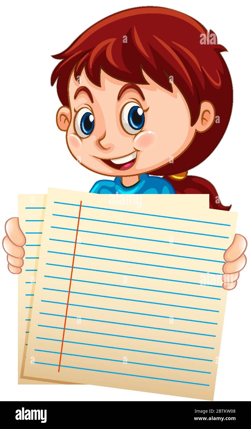 Blank sign template with cute girl on white background illustration ...