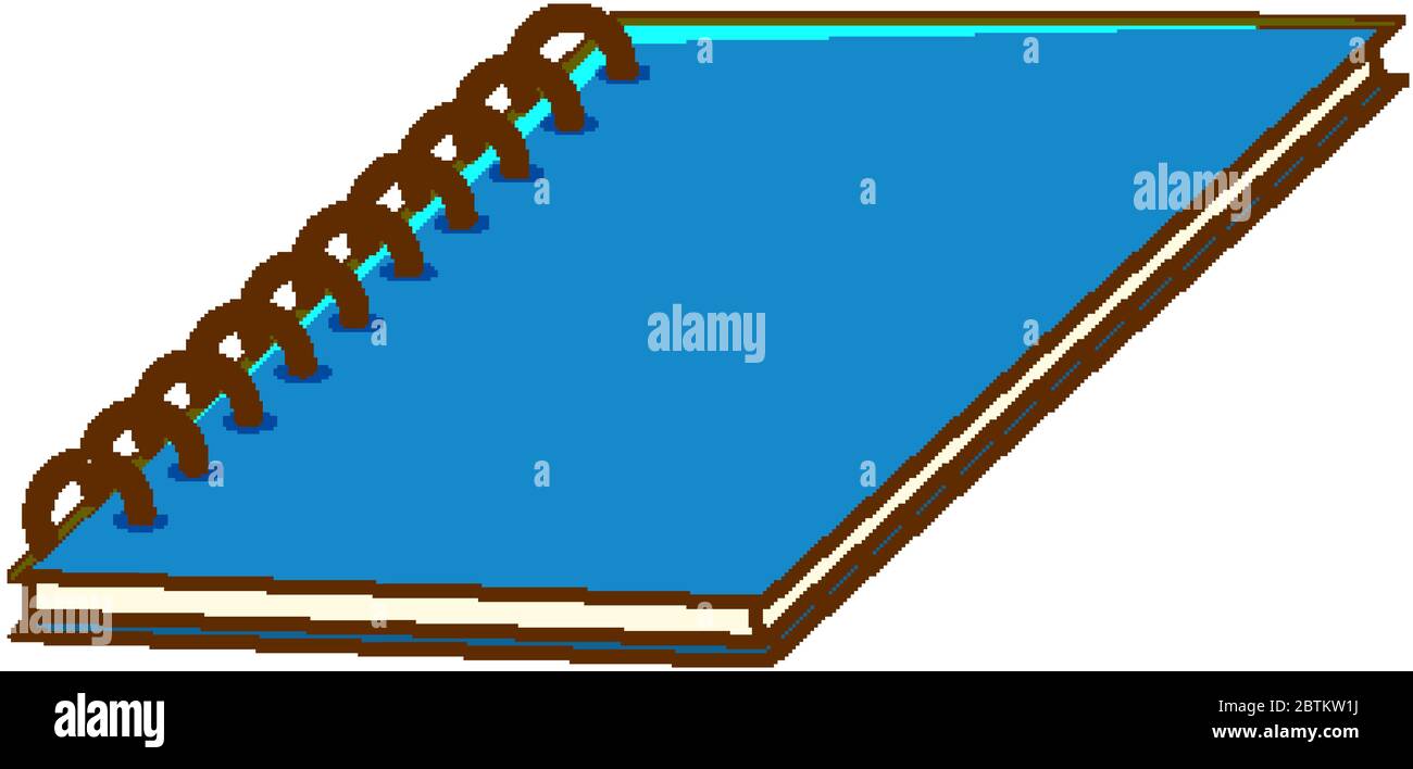 Notebook with covers in blue on white background illustration Stock ...