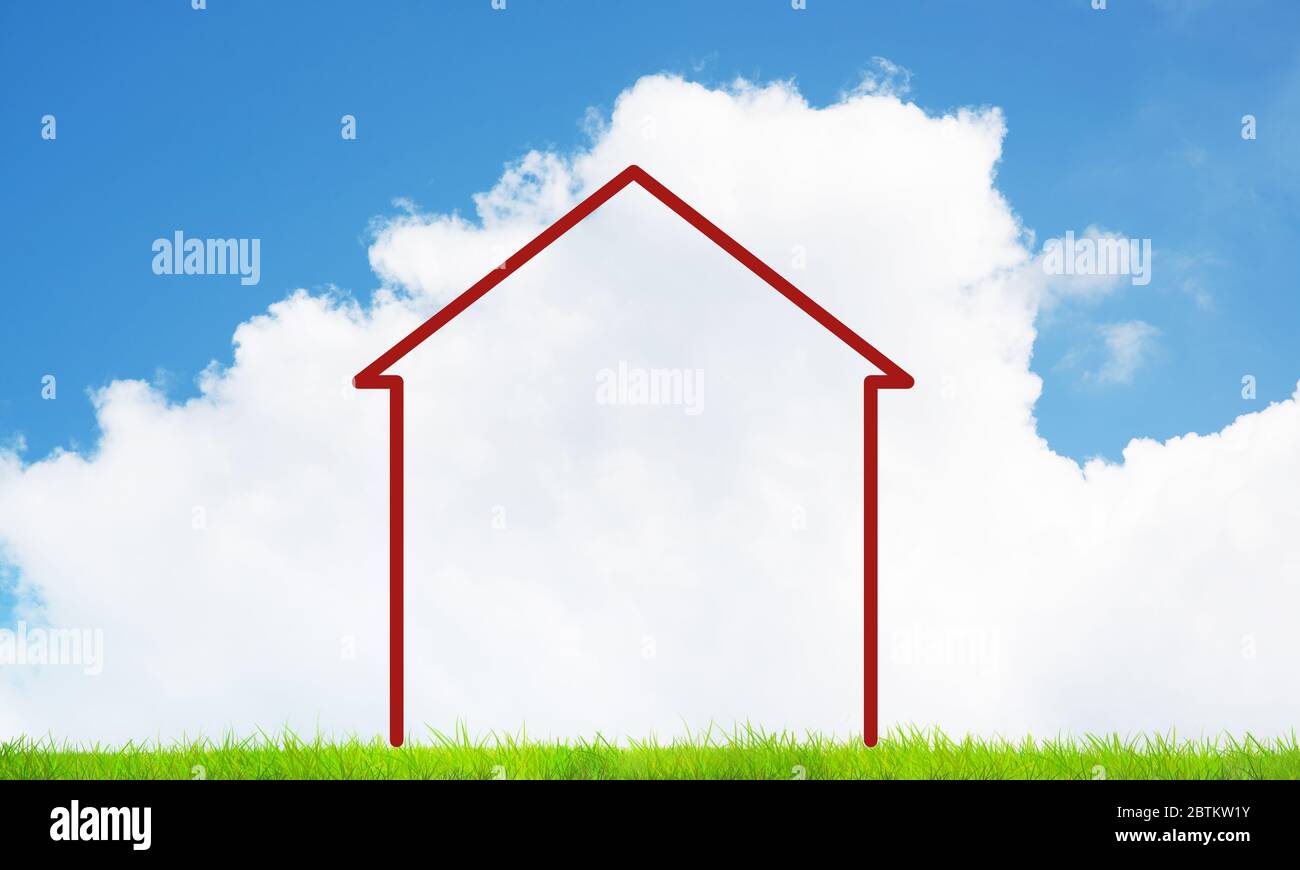 House on sky landscape Stock Photo - Alamy