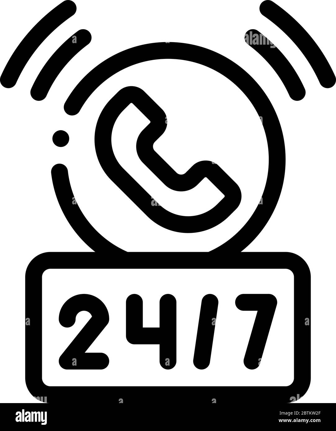round-the-clock help desk icon vector outline illustration Stock Vector ...