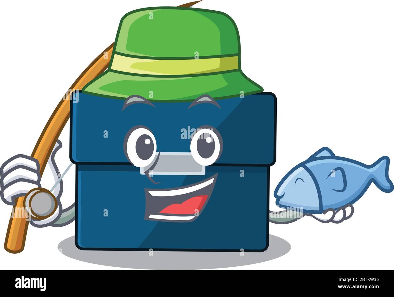 Cartoon design style of business suitcase goes to fishing Stock Vector ...