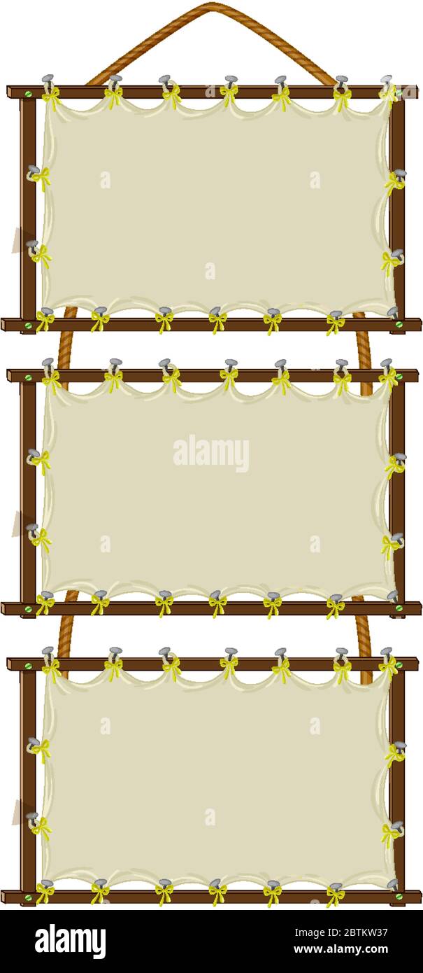 Blank sign template with wooden frames on white background illustration ...