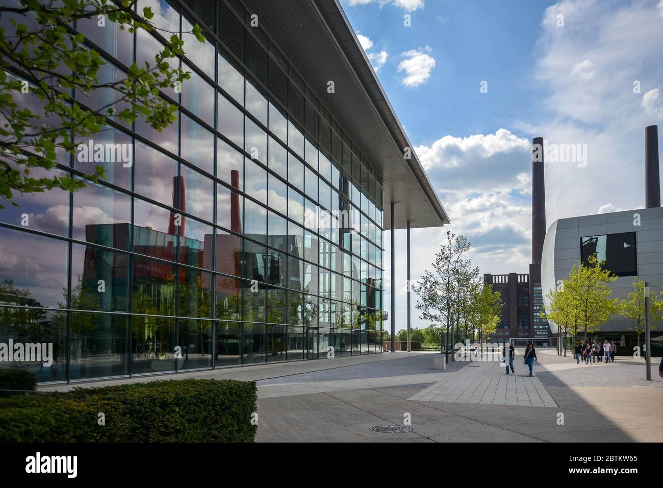 Wolfsburg with the Autostadt Museum. WOLFSBURG, GERMANY. May 19, 2016 ...