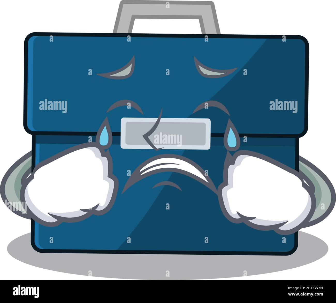 Caricature design of business suitcase having a sad face Stock Vector ...