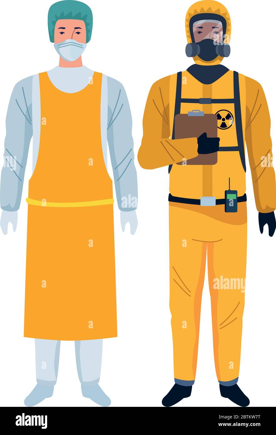 workers wearing biosafety suits characters Stock Vector Image & Art - Alamy