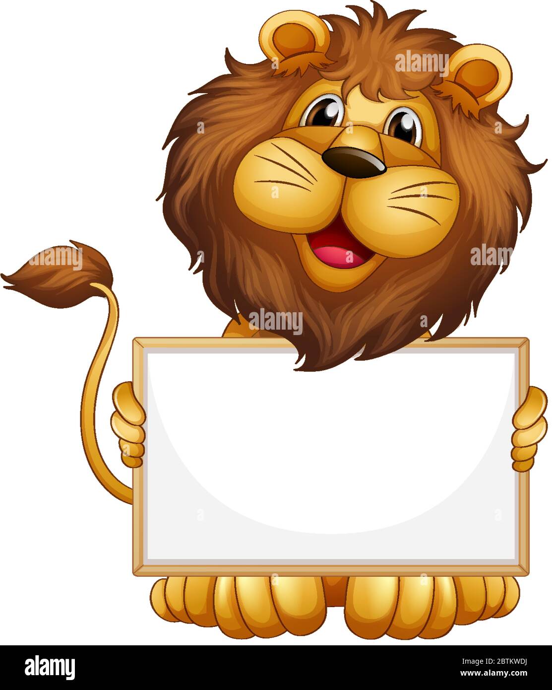 Lion cartoon blank sign Cut Out Stock Images & Pictures - Alamy