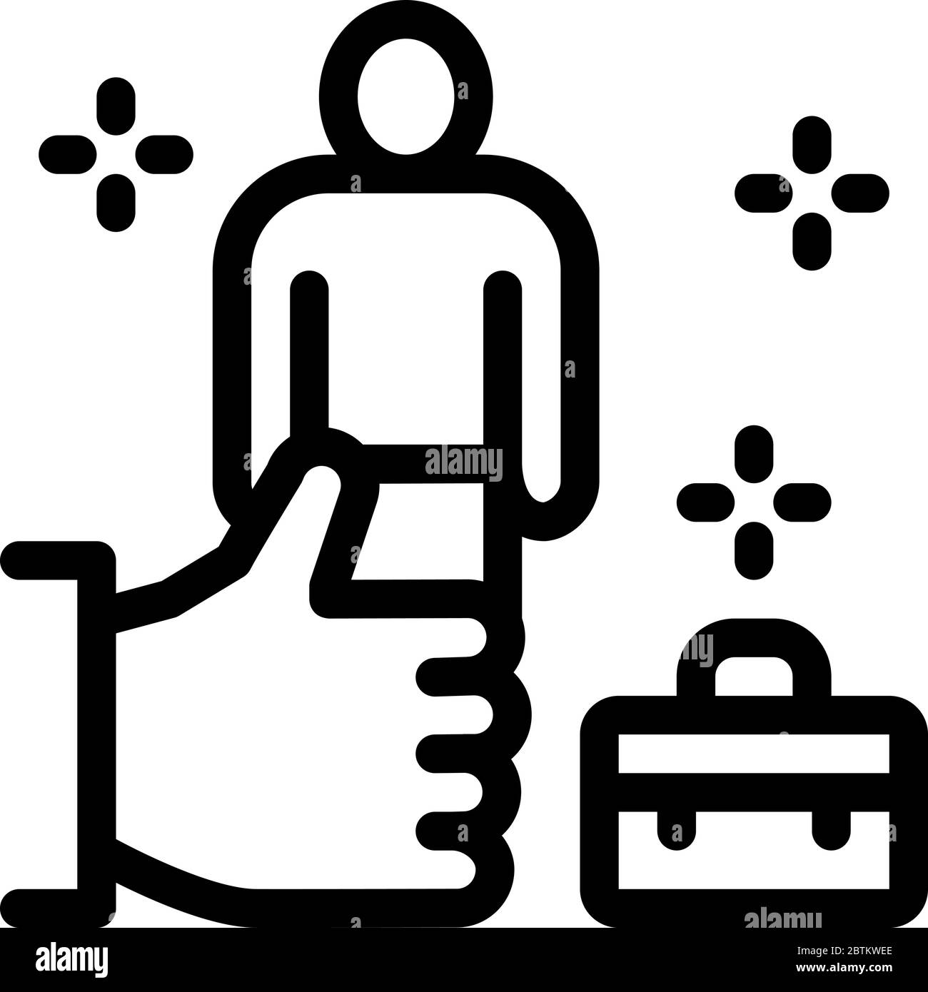 job approval person icon vector outline illustration Stock Vector Image ...