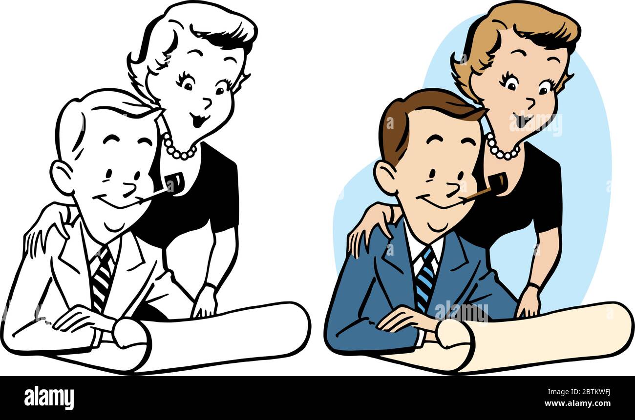 Cartoon couple hi-res stock photography and images - Alamy