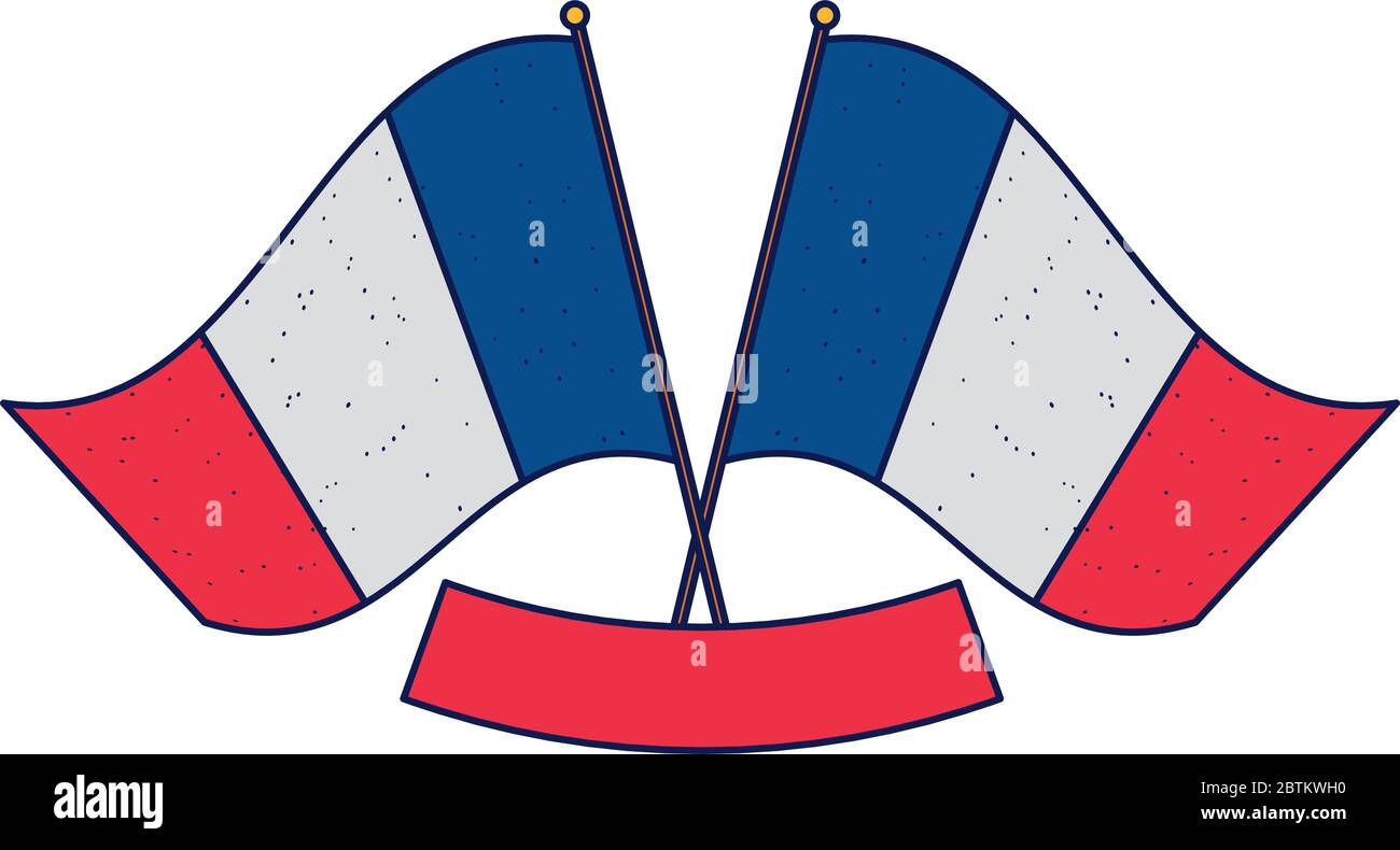 france flags with ribbon design, Happy bastille day and french theme ...
